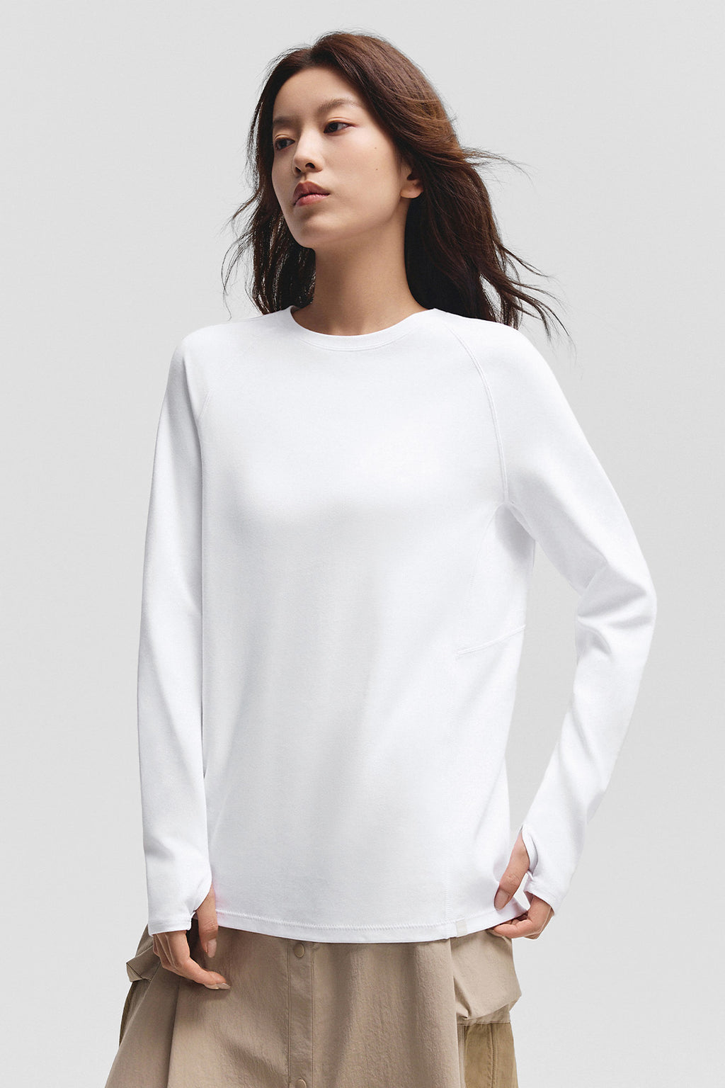 Women’s Cotton Long Sleeve T-Shirt – Stretch Fit, Breathable & Shape ...